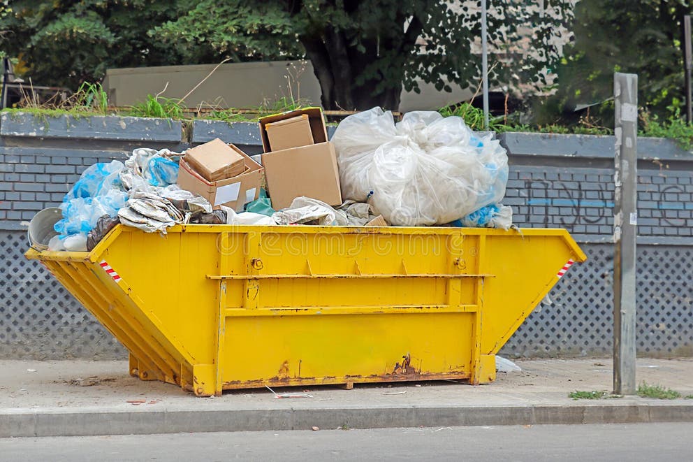 Shut Container with Garbage Pile Stock Image - Image of household ...