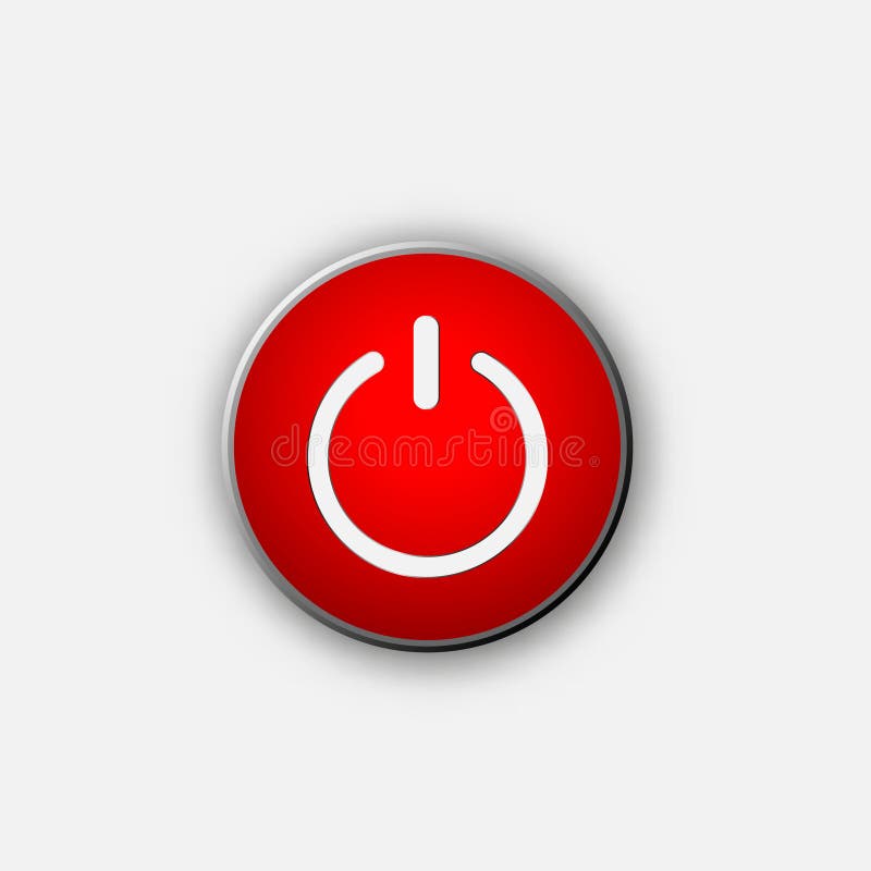 Shut down button vector stock vector. Illustration of element - 104406477