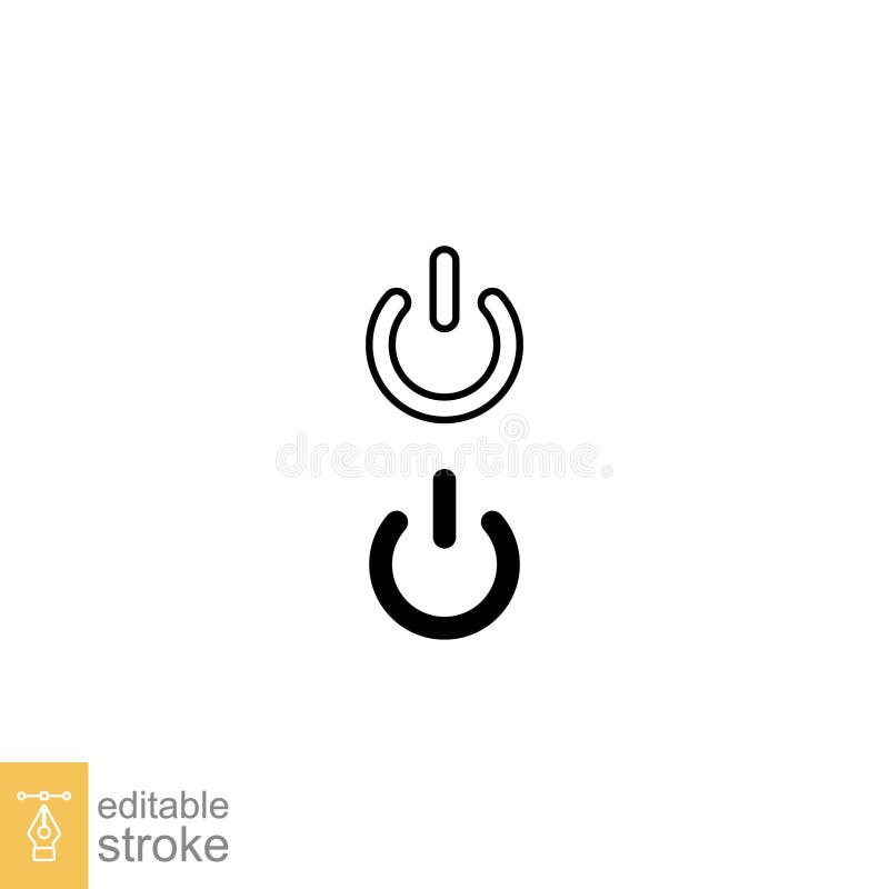 Shut Down Sign, Power Button, Circle, Close, Computer Line Icon. Start ...