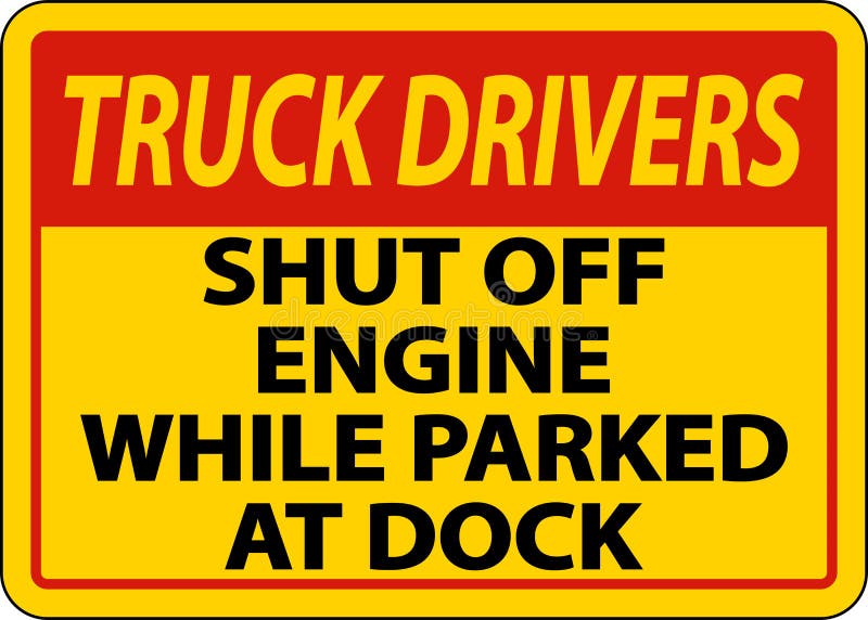 Shut Off Engine while at Dock Sign on White Background Stock Vector ...