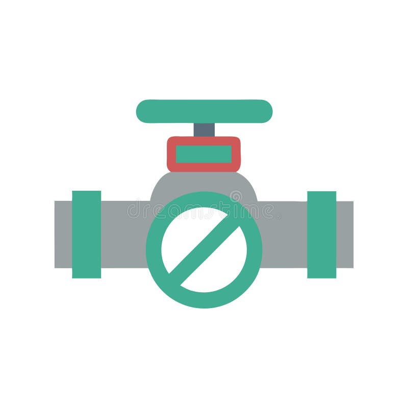 Shut-Off Valve Icon for Plumbing Control Stock Illustration ...