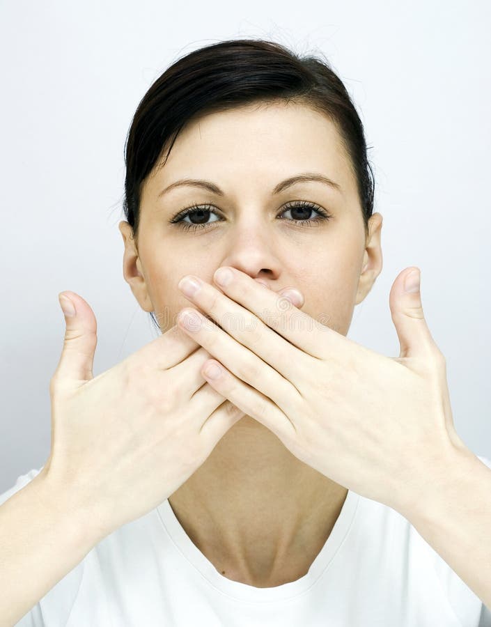 Shut up! stock image. Image of female, human, finger - 29584163
