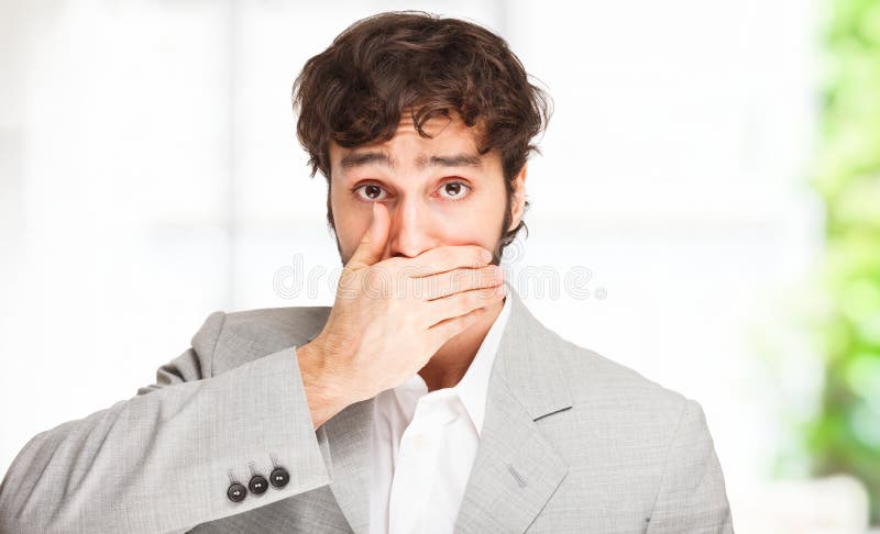 Gaffe Young Man His Hand His Mouth Stock Photos - Free & Royalty-Free ...