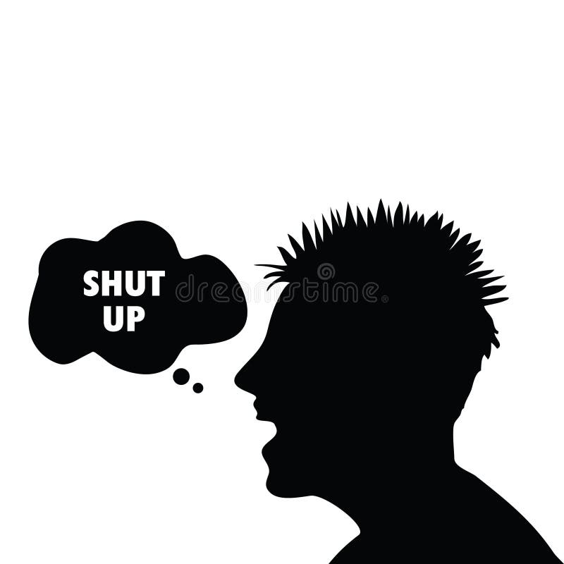 Shut Up Symbol with Man Had Illustration Stock Vector - Illustration of ...