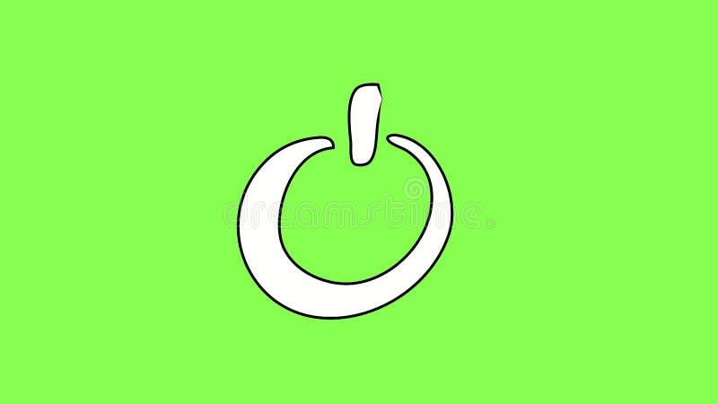 Shutdown, Button, End, Completion. Logo on Green Chroma Key Background ...