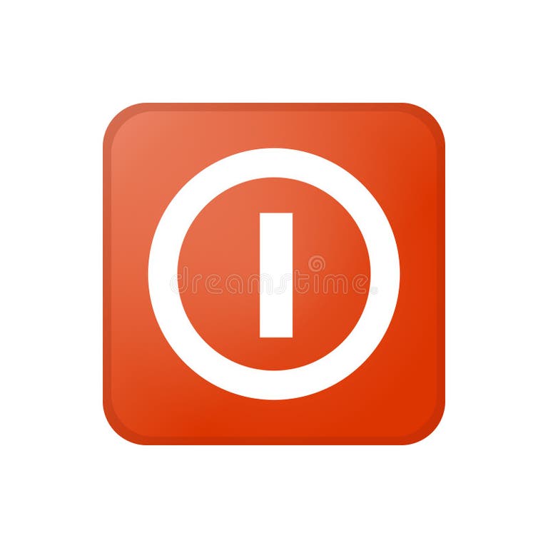 Shutdown or Deactivate Button Icon Isolated on White Background Stock ...