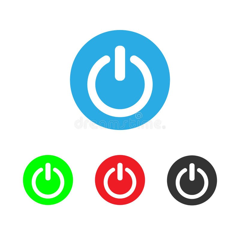 Shutdown Icon, Power Icon, on Off Sign. Green Red Button Stock ...