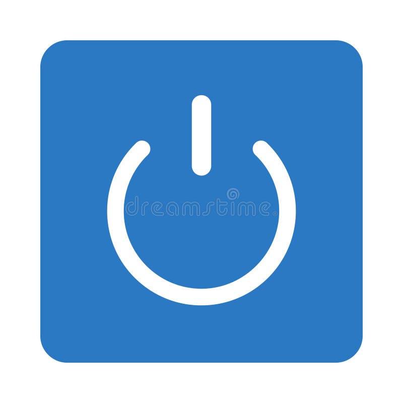 Shutdown Vector Glyph Color Icon Stock Vector - Illustration of round ...