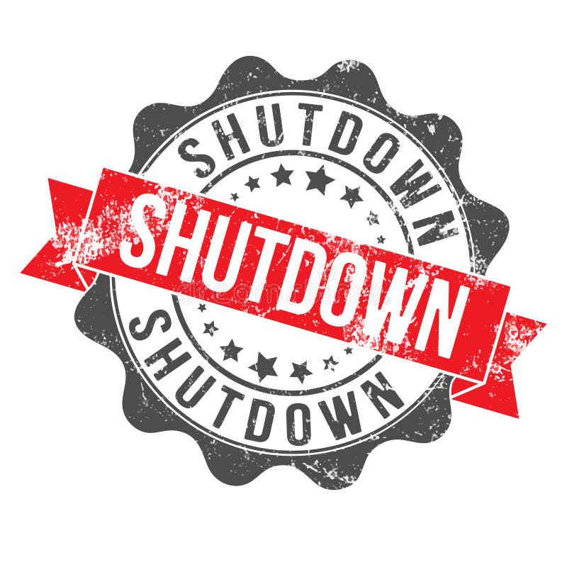 SHUTDOWN. Stamp Impression with the Inscription Stock Vector ...