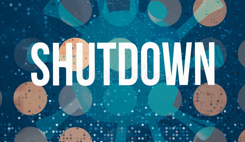 Shutdown Theme with Abstract Dots Background Stock Illustration ...