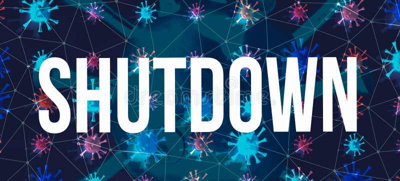 Shutdown Theme with Dark Connected Viruses Stock Illustration ...