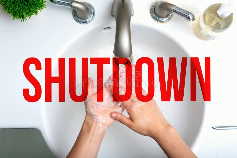 Shutdown Theme with Person Washing Their Hands Stock Photo - Image of ...