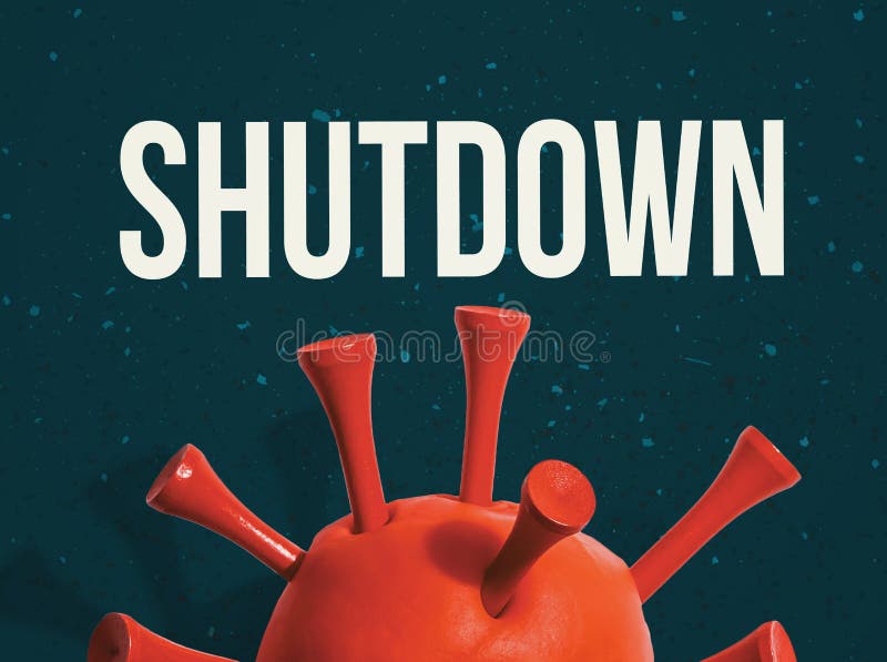 Shutdown Theme with a Red Virus Stock Image - Image of object, virus ...