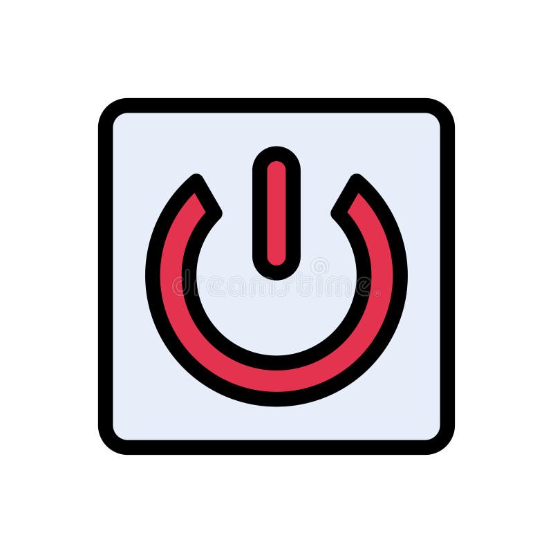 Shutdown Vector Flat Color Icon Stock Vector - Illustration of start ...