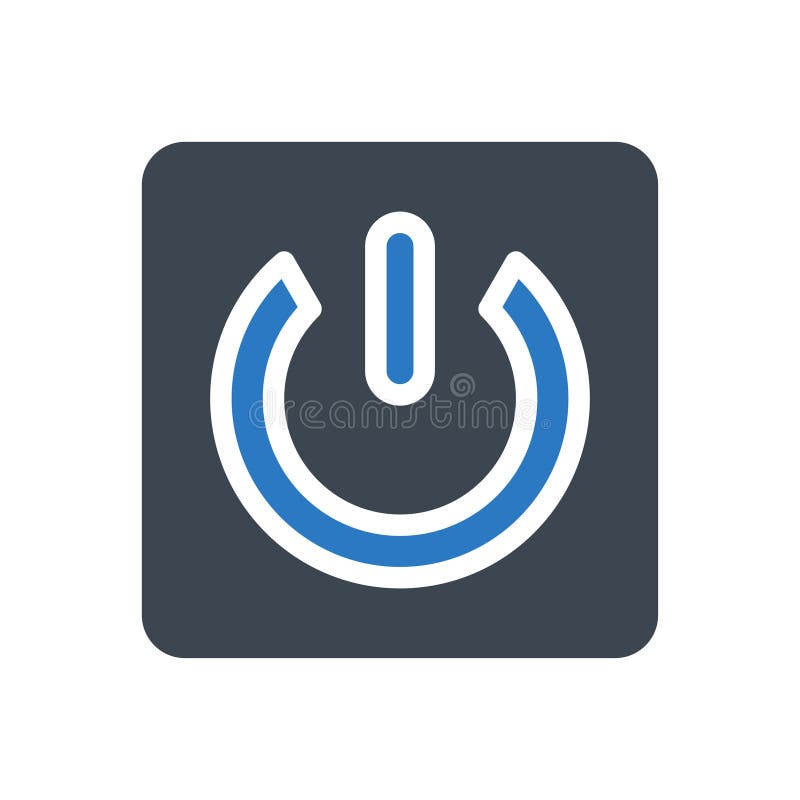 Shutdown Vector Glyph Color Icon Stock Vector - Illustration of round ...