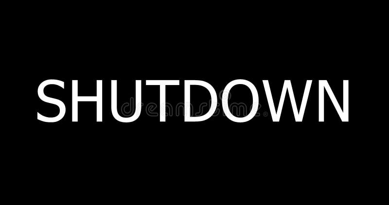 Shutdown. White Text stock video. Video of shape, geometric - 138116799