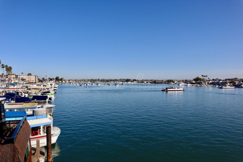 Boats Moored at Balboa Peninsula Editorial Stock Photo - Image of ...