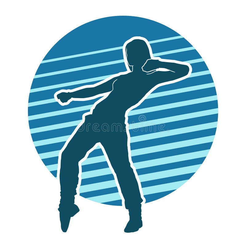 Silhouette of a Female Dancer. Silhouette of an Aerobic Move. Stock ...
