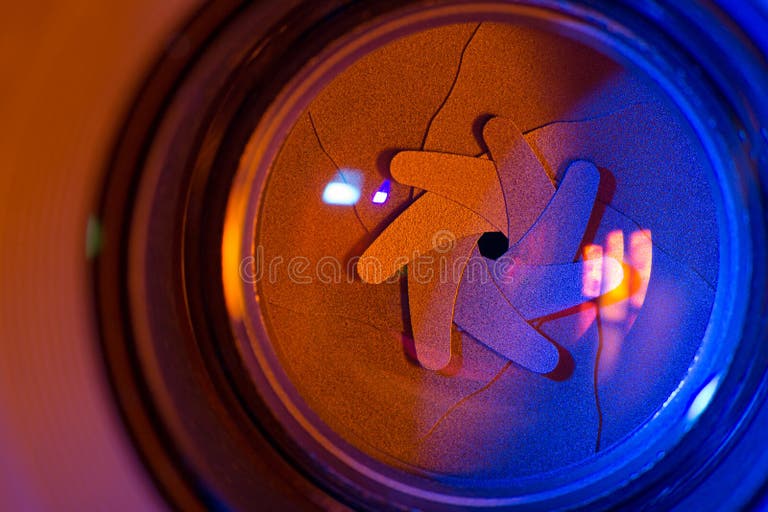 Shutter blades stock image. Image of aperture, orange - 34976871