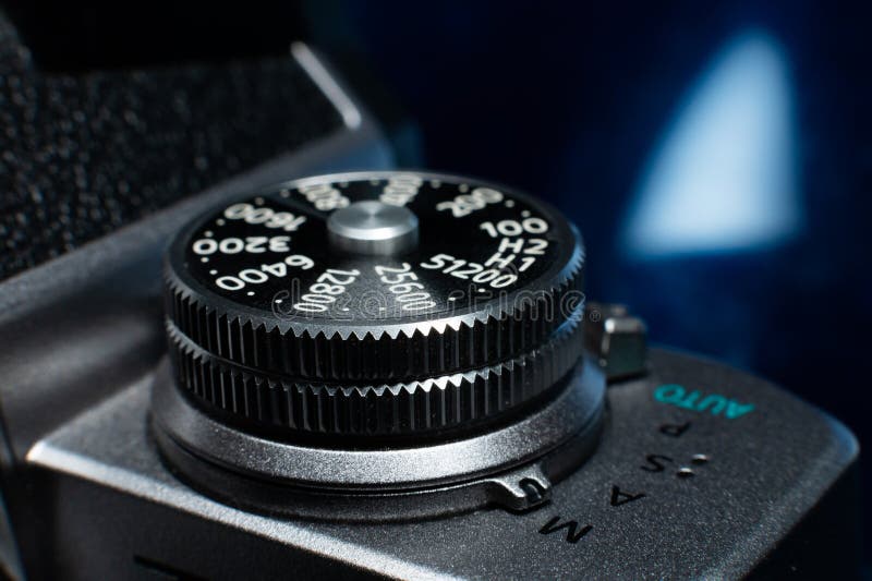 Shutter Button on a Retro Film Camera Close-up. Modern Digital Camera ...