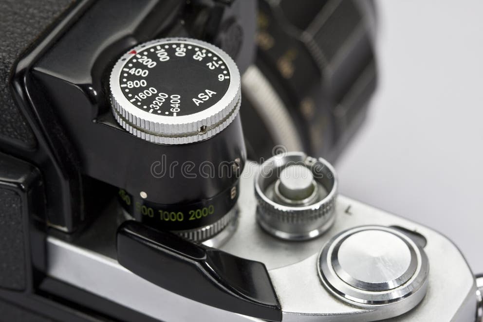 Shutter Dial Control of Vintage Camera Stock Photo - Image of control ...