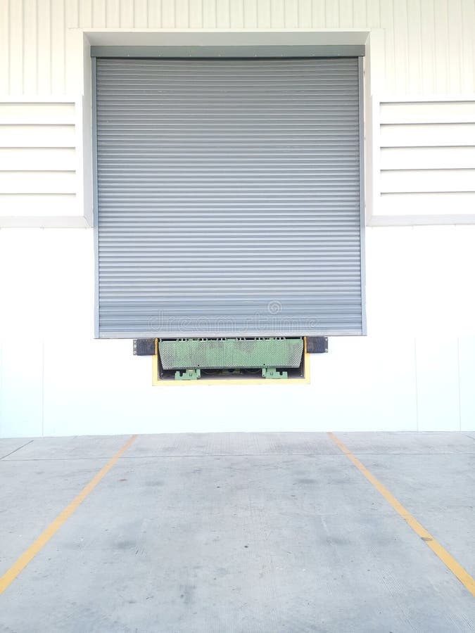 Shutter Door Closed with Hydraulic Docking Stock Photo - Image of ...