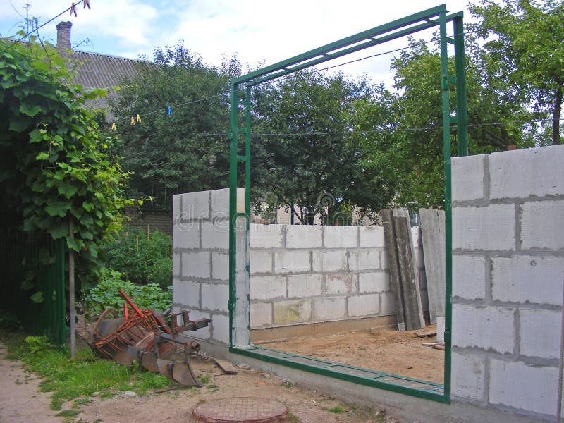 Shutter door frame garage stock image. Image of background - 112703971