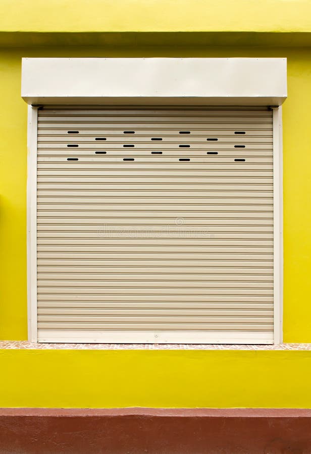 Shutter Door or Rolling Door. Stock Photo - Image of shutter, wall ...