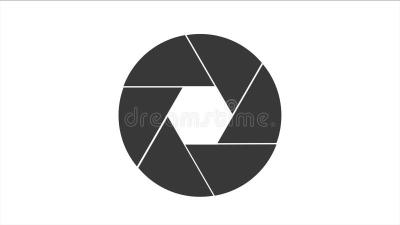 Shutter Icon Cartoon Animation. Camera Shutter Opening Stock Footage ...