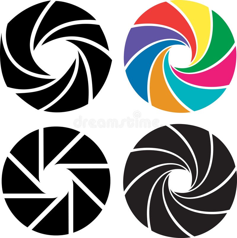 Camera Lens Shutter Aperture Abstract Icons - Vector Graphic Stock ...