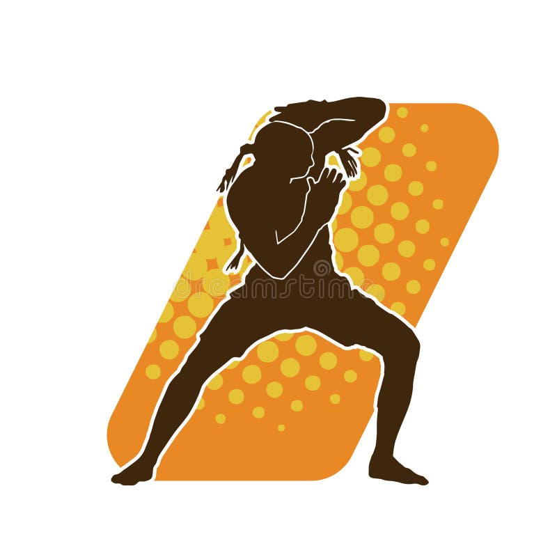 Silhouette of a Male Kickboxer Athlete in Action Pose. Stock Vector ...