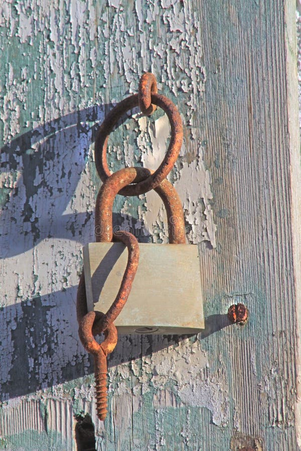 The Shutter Lock Rusty Paint Ring Old Shadow Wood Stock Photo - Image ...
