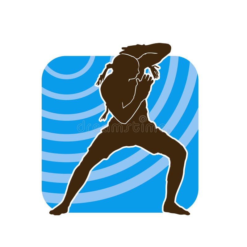 Silhouette of a Male Kickboxer Athlete in Action Pose. Stock Vector ...