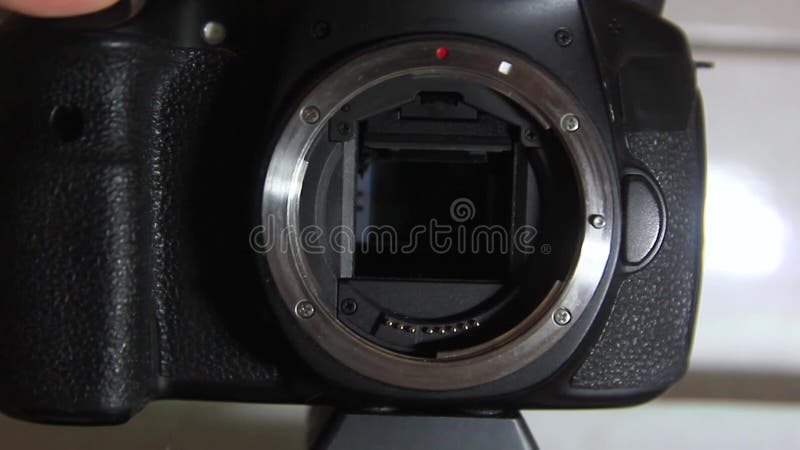 Shutter Operation on a Camera Close-up. Stock Video - Video of black ...