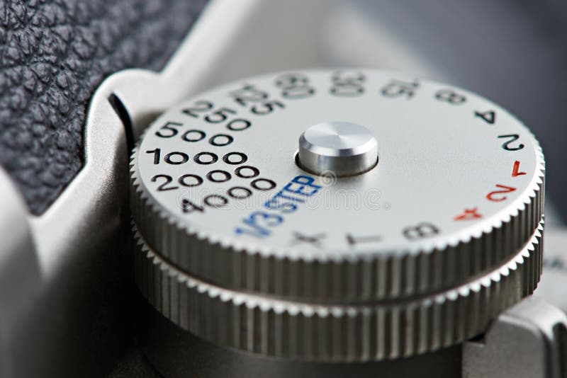Shutter Speed Dial on SLR Camera Stock Image - Image of lens, speed ...