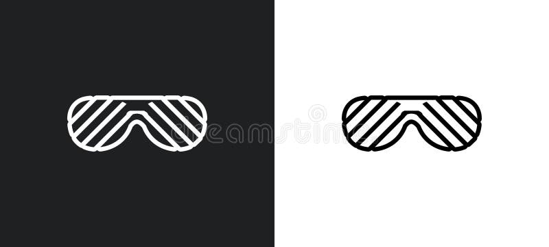 Shutter Sunglasses Outline Icon in White and Black Colors. Shutter ...