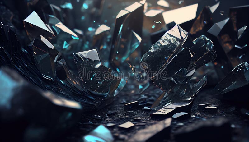 Shuttered Colored Glass Scattered into Many Pieces- Broken Glass ...