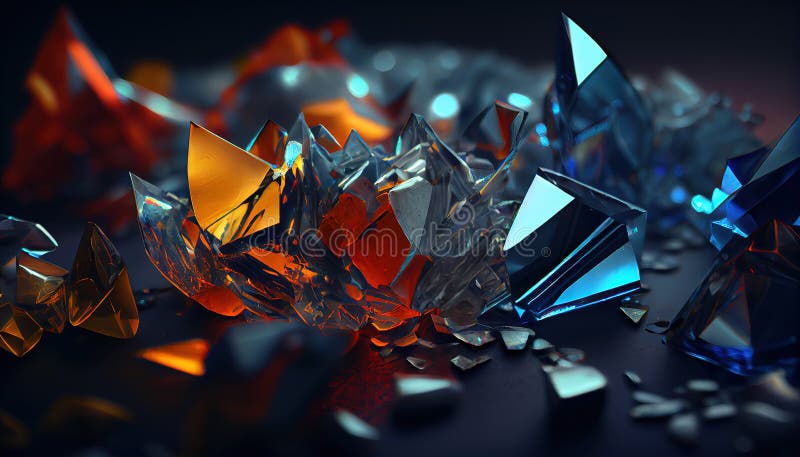 Shuttered Colored Glass Scattered into Many Pieces- Broken Glass ...