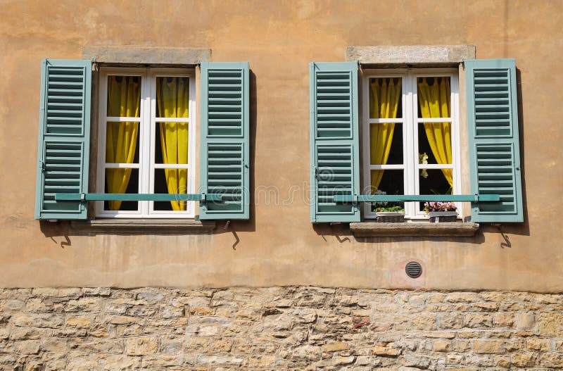 Shuttered windows. stock photo. Image of house, carpentry - 53573408