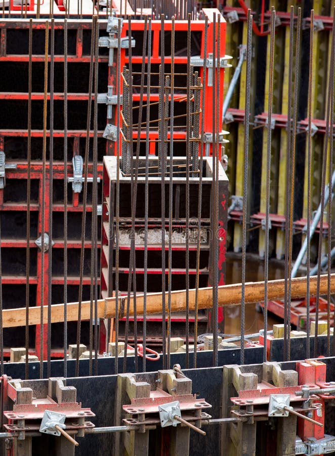 Shuttering for Concrete Construction Stock Image - Image of modular ...