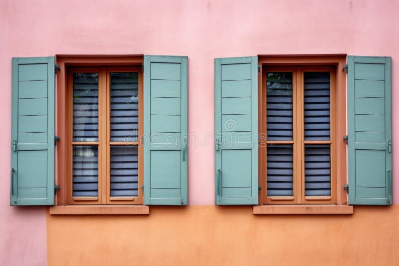 Shutters Closed Tightly on House Windows Stock Illustration ...
