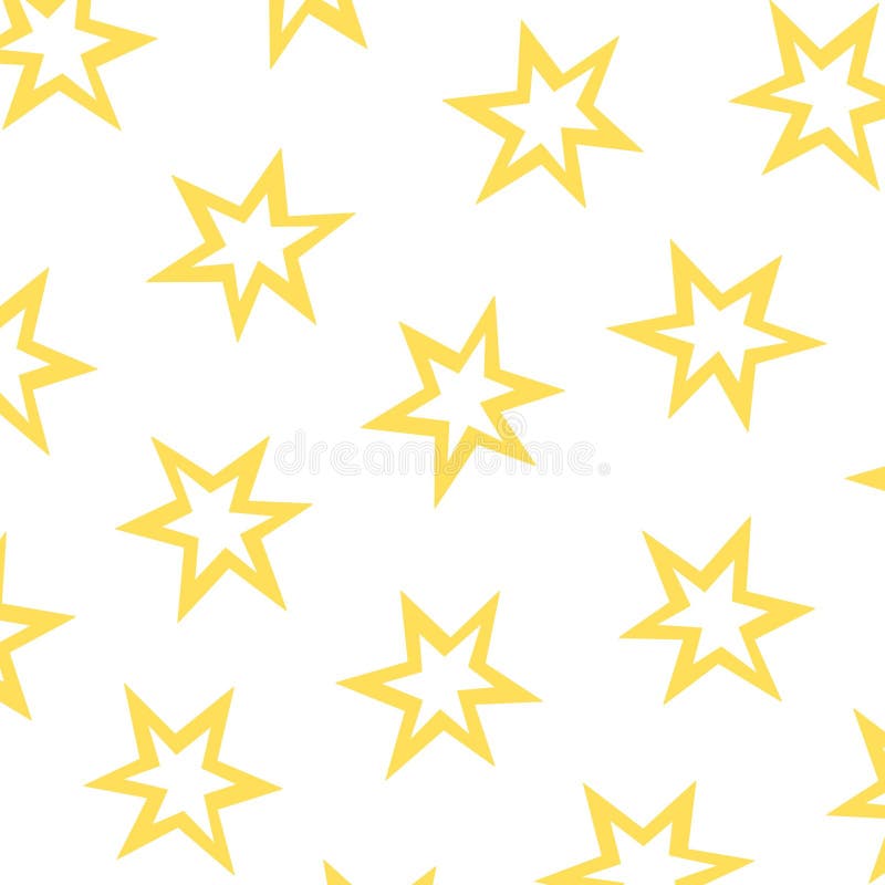 Yellow Stars Y2K Pattern with White Background Stock Illustration ...