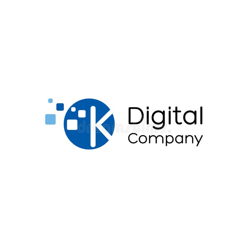 Letter K Digital Logo, Technology and Digital Logotype Stock Vector ...