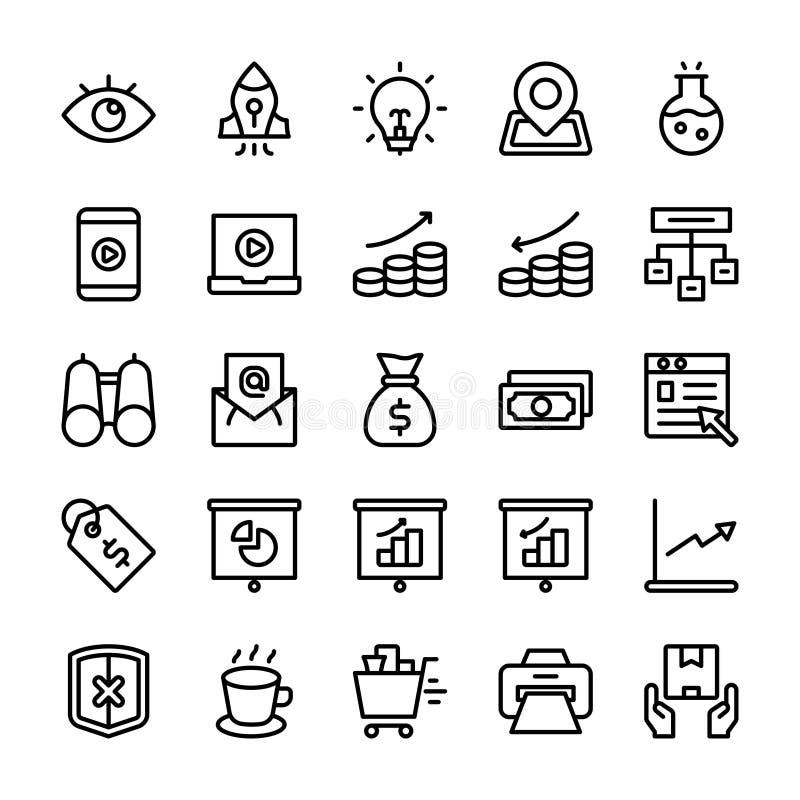 Marketing Part 2 Icon Set stock vector. Illustration of internet ...