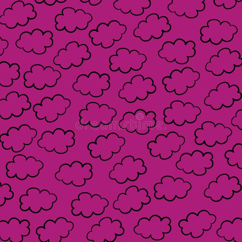 Cute Retro Purple Black Cloud Y2K Indie Kawaii Pattern Stock ...