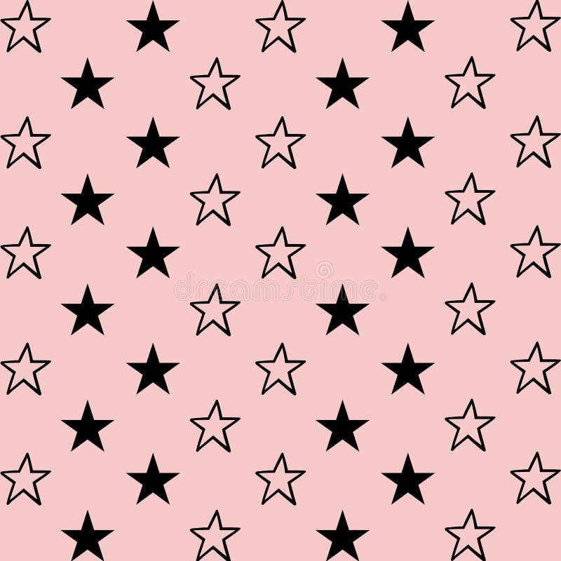 Preppy Black Pink Stars Y2K Indie Aesthetic Pattern Stock Illustration ...