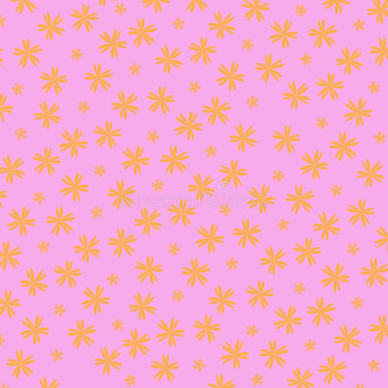 Preppy Orange Pink Hippie Flower Pattern Stock Illustration ...