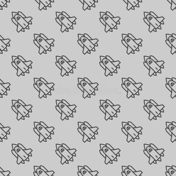 Shuttle Aircraft Launch Line Seamless Pattern, Cosmos Theme. Vector ...