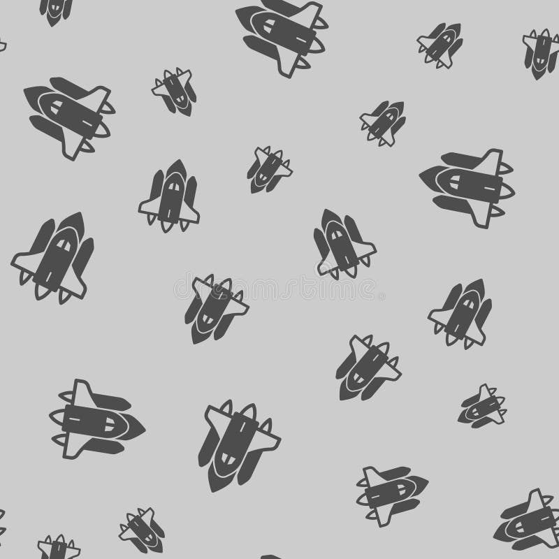 Shuttle Aircraft Launch Solid Seamless Pattern, Cosmos Theme. Vector ...
