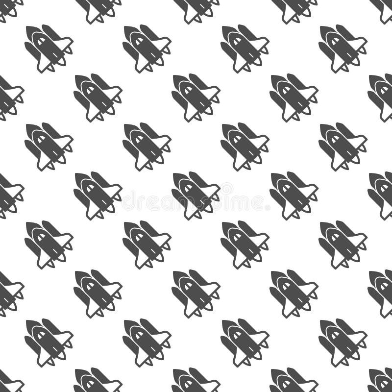 Shuttle Aircraft Launch Solid Seamless Pattern, Cosmos Theme. Vector ...